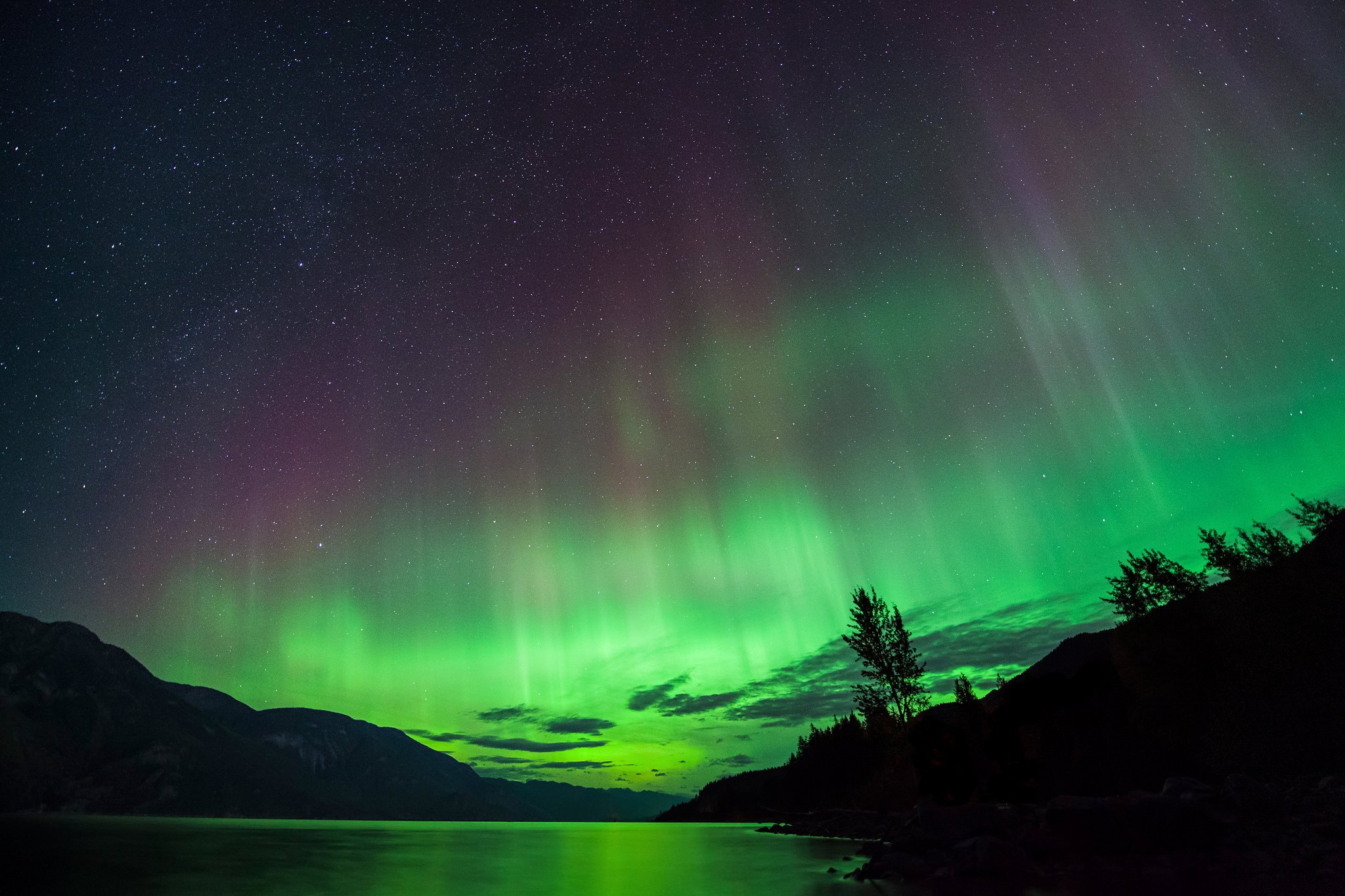 lake, Kootenay, Northern, Lights, Stars Wallpapers HD / Desktop and ...