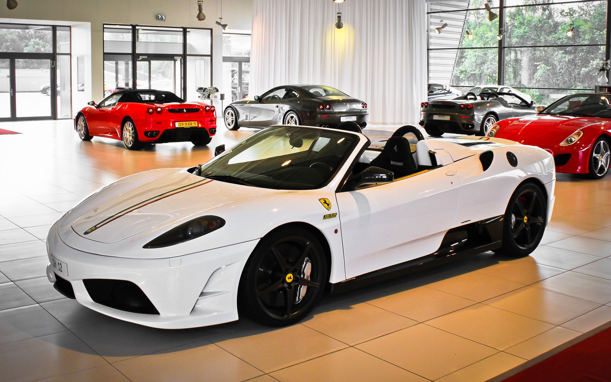16m, 2009, Ferrari, Scuderia, Spider, Supercar, Supercars, White, Blanc ...