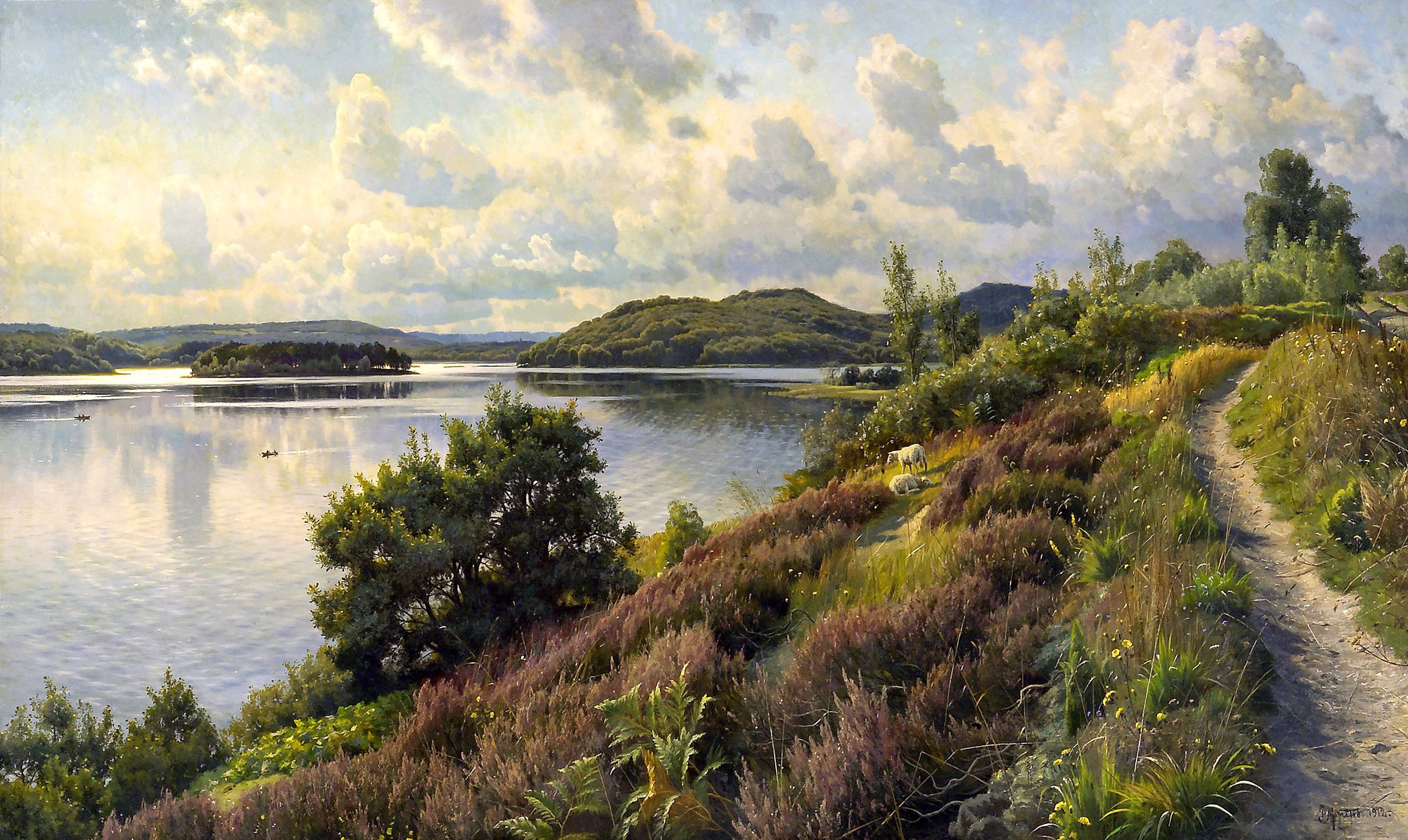 monsted, Painting, Landscape, River Wallpapers HD / Desktop and Mobile ...