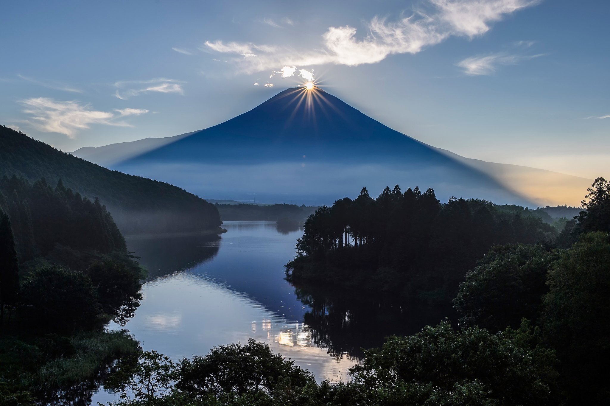 japan, Fuji, Volcano, Mountains, Sun, Reflection Wallpapers HD ...