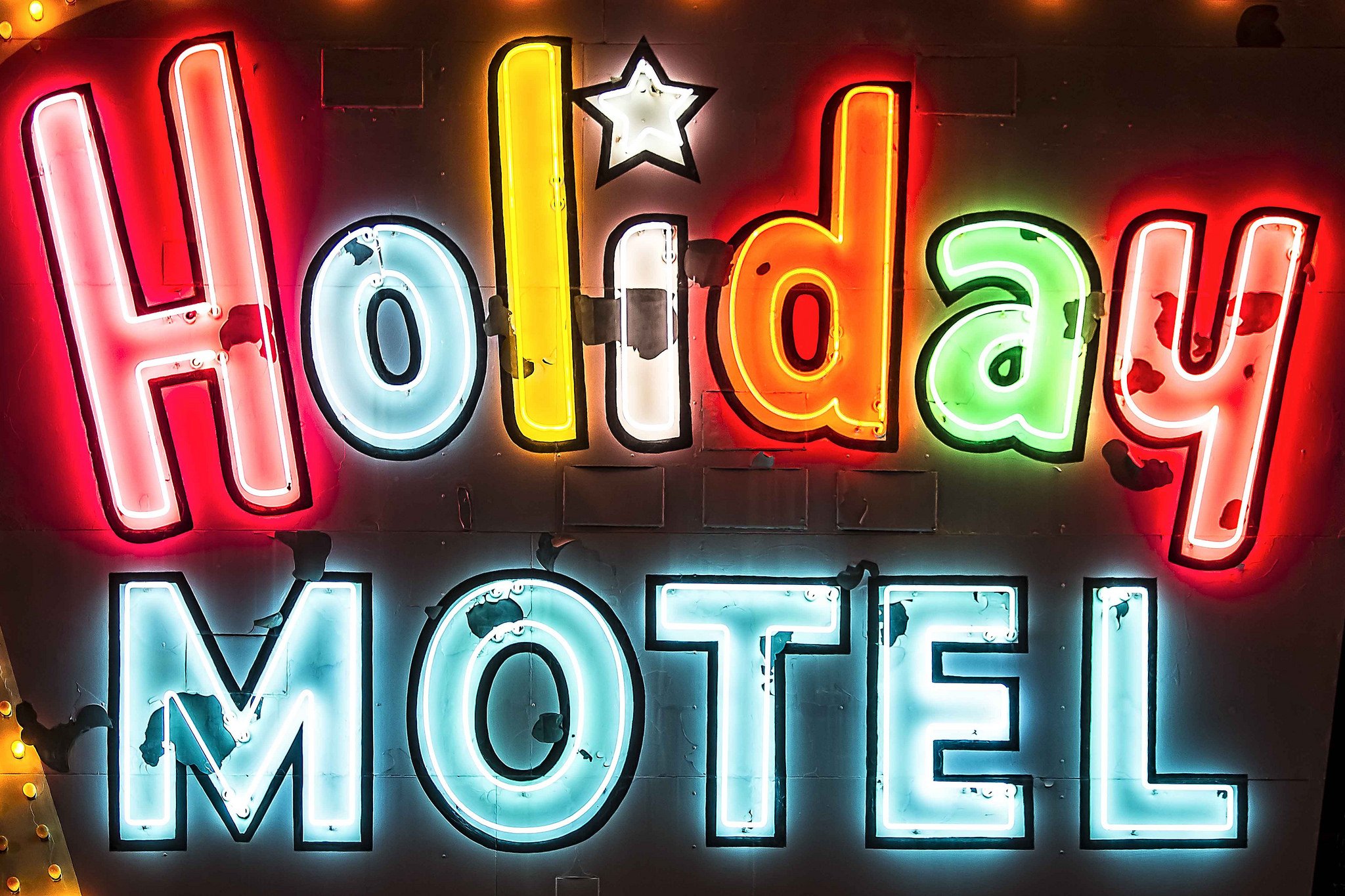 signe, Neon, Lights, Hotel, Vacancy, Restaurant, Club, Motel, Night ...