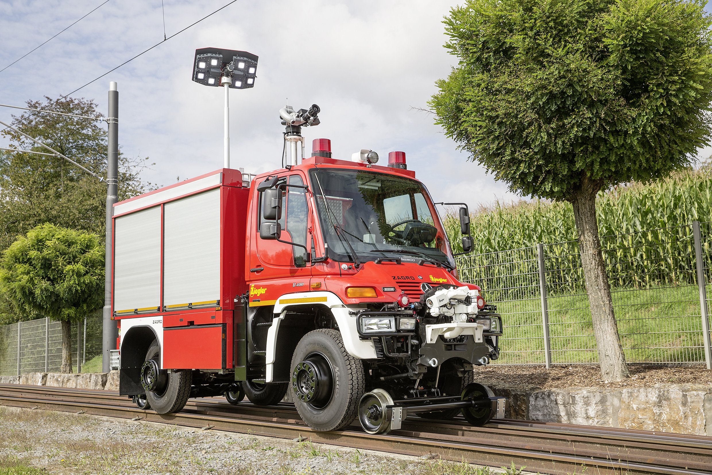 2014, Mercedes, Benz, Unimog, U400, Tlf, Ffv, Road railer, Semi ...