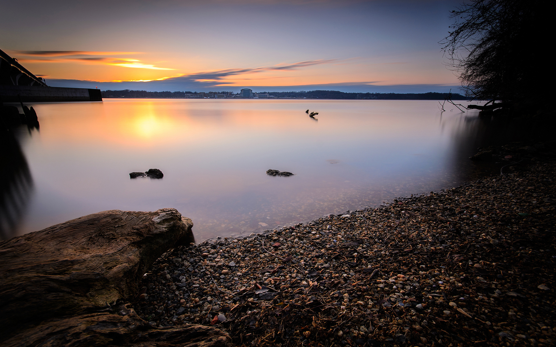 lake, Shore, Sunset, Beach, Reflection Wallpapers HD / Desktop and ...