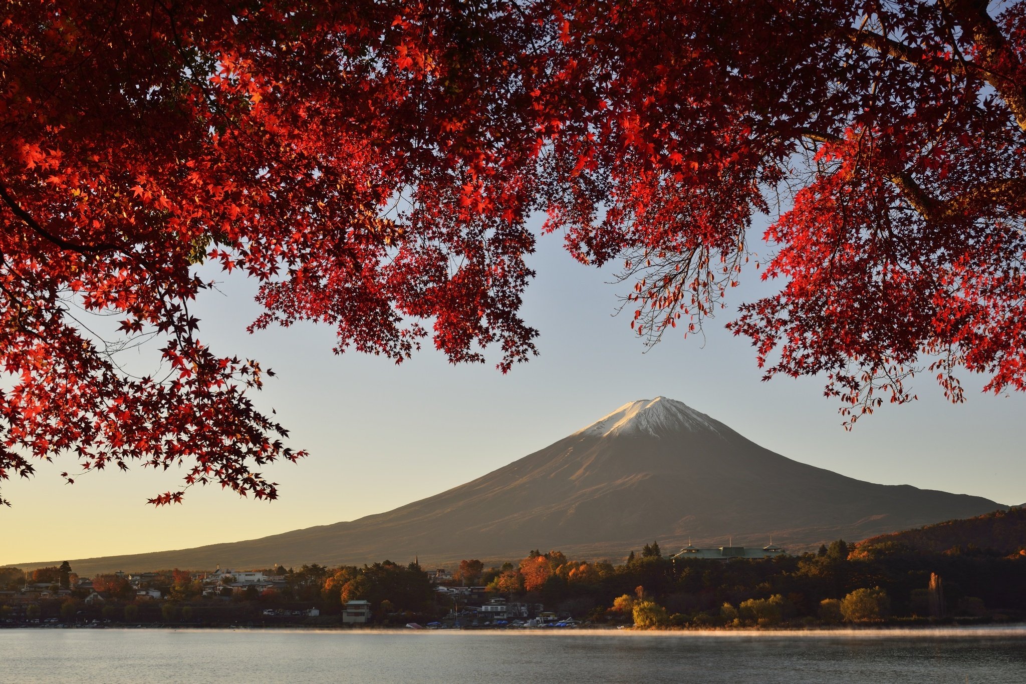 landscape, Mountain, Lake, Autumn, Fuji, Honshu, Japan, Volcano ...
