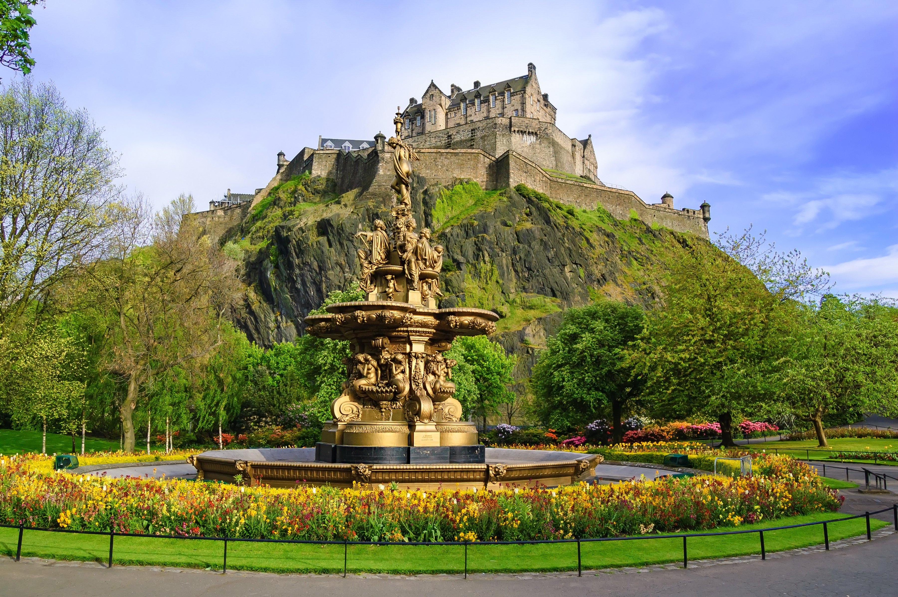 scotland, Castle, Fountain, Edinburgh, Ross, Fountain, Cities, Statue ...