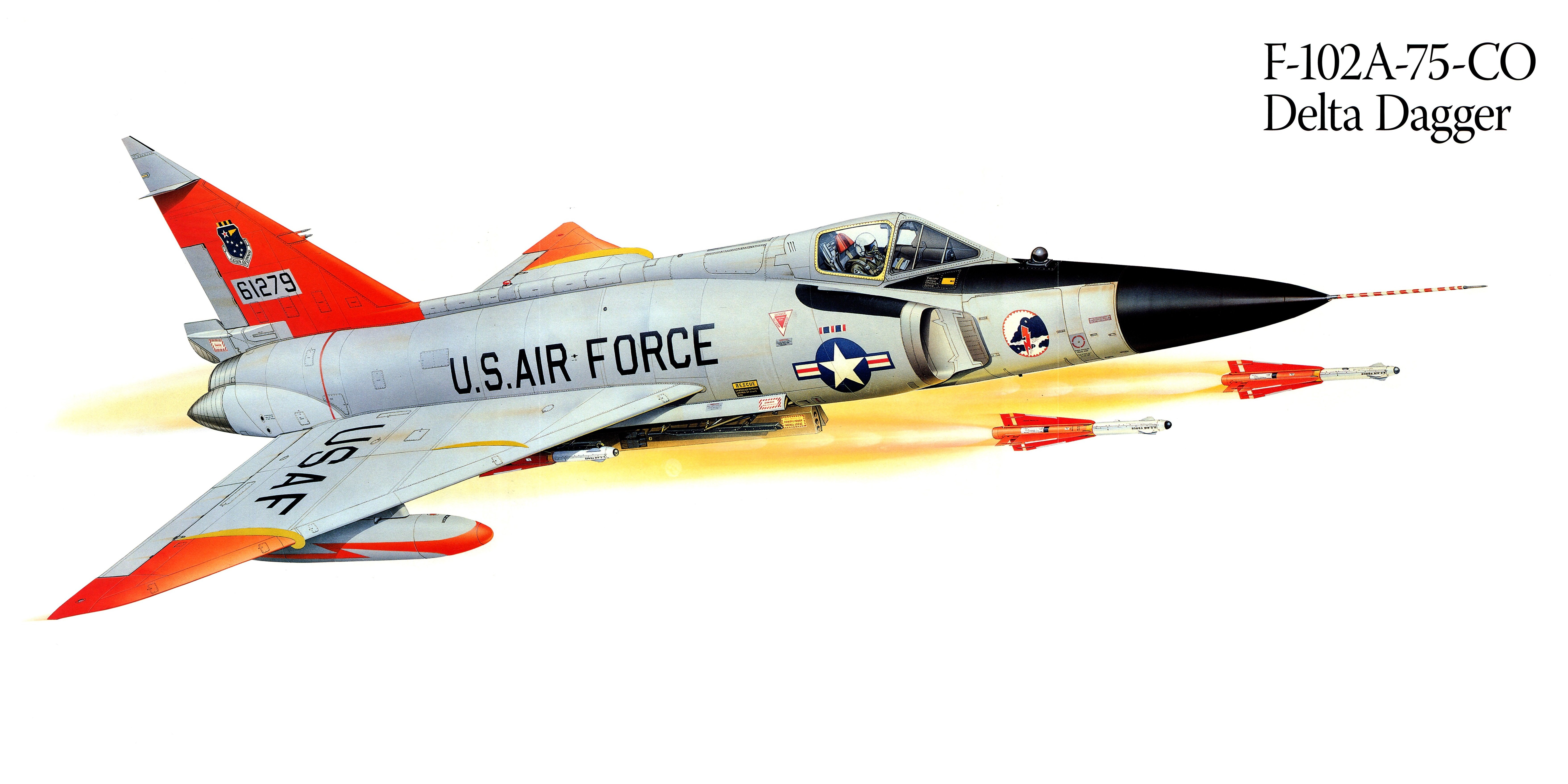 f 102a 75 co, Delta, Dagger, Military, War, Art, Painting, Airplane ...