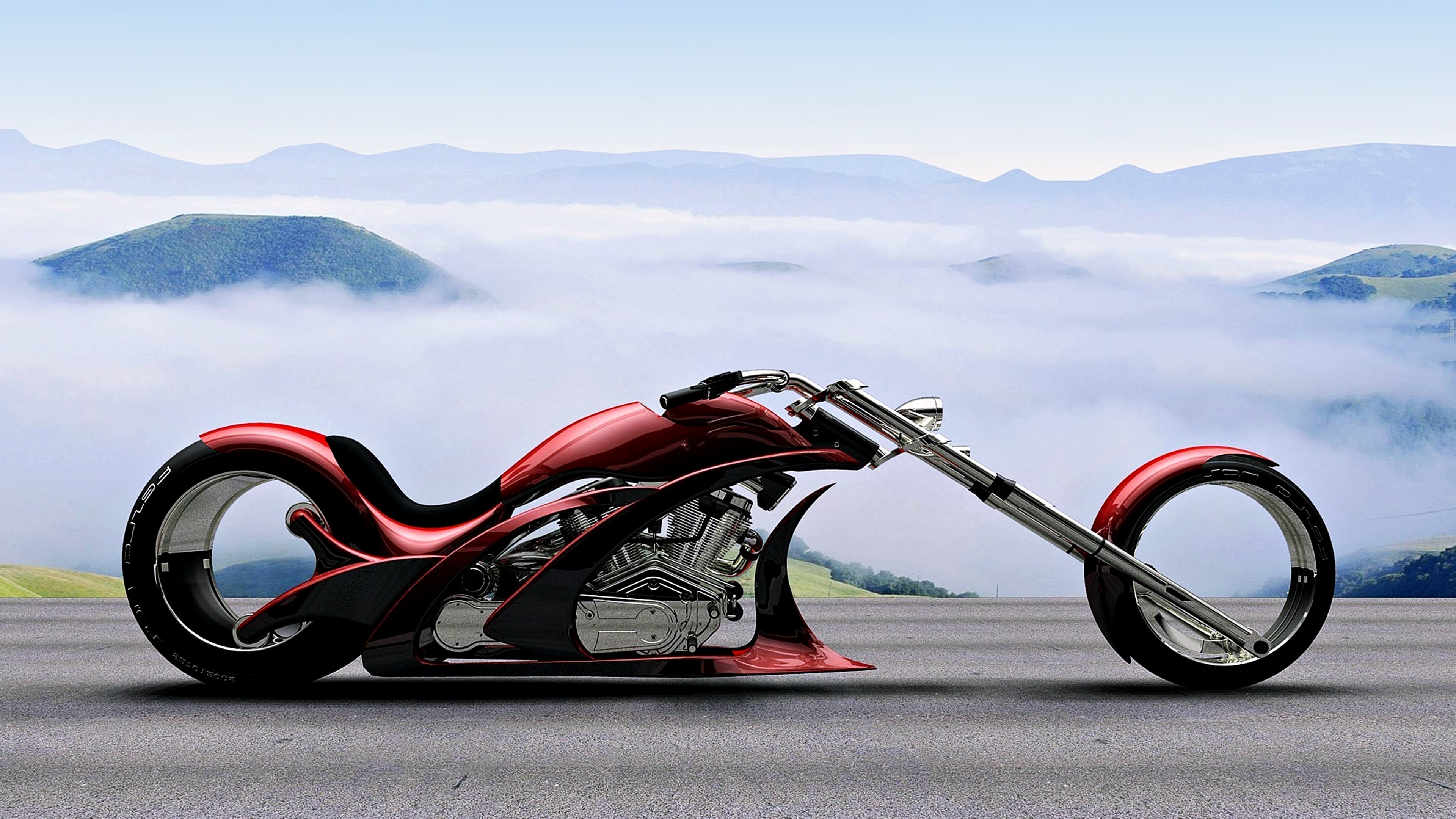 lamborbiker, Landscapes, Fog, Nature, Motorcycles, Red, Speed, Bike ...