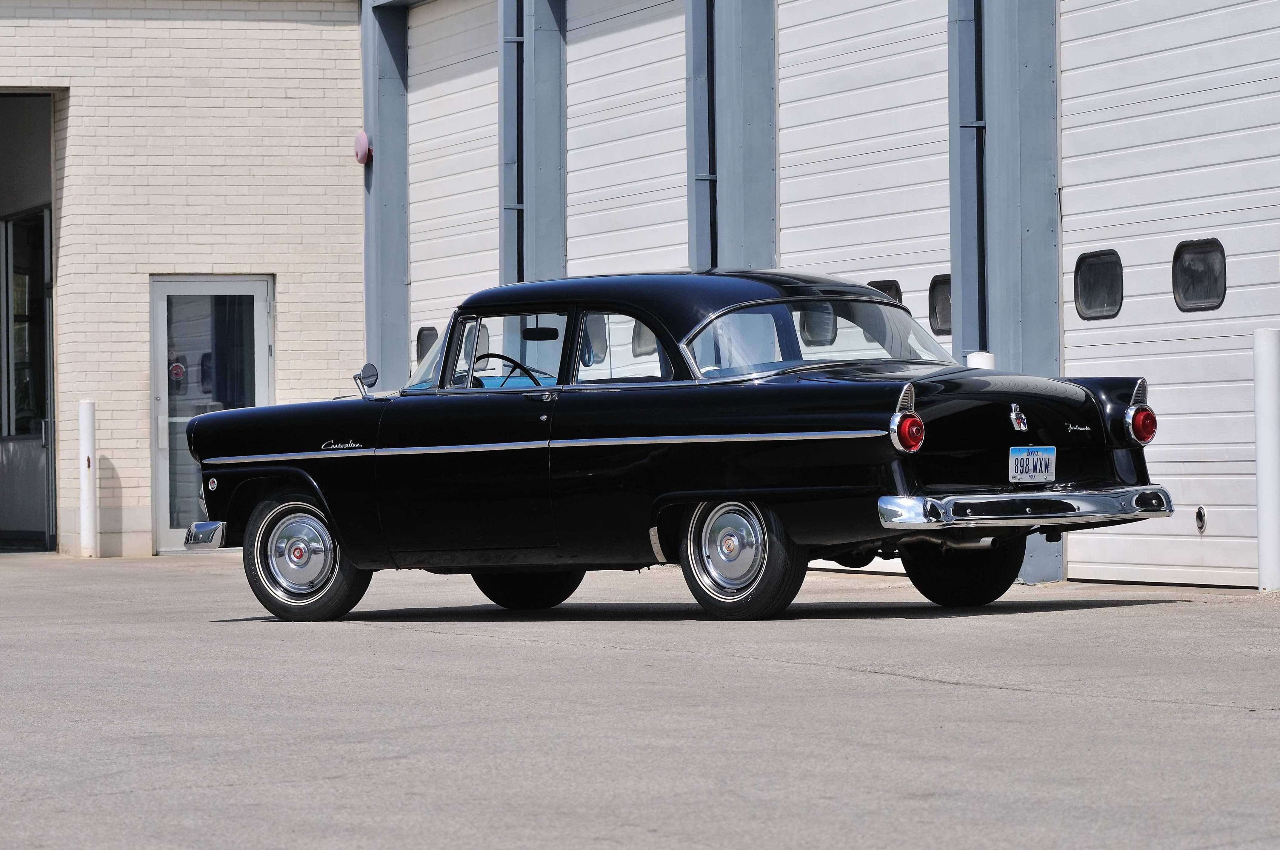 1955, Ford, Customline, Sedan, 2, Door, Black, Classic, Old, Vintage ...