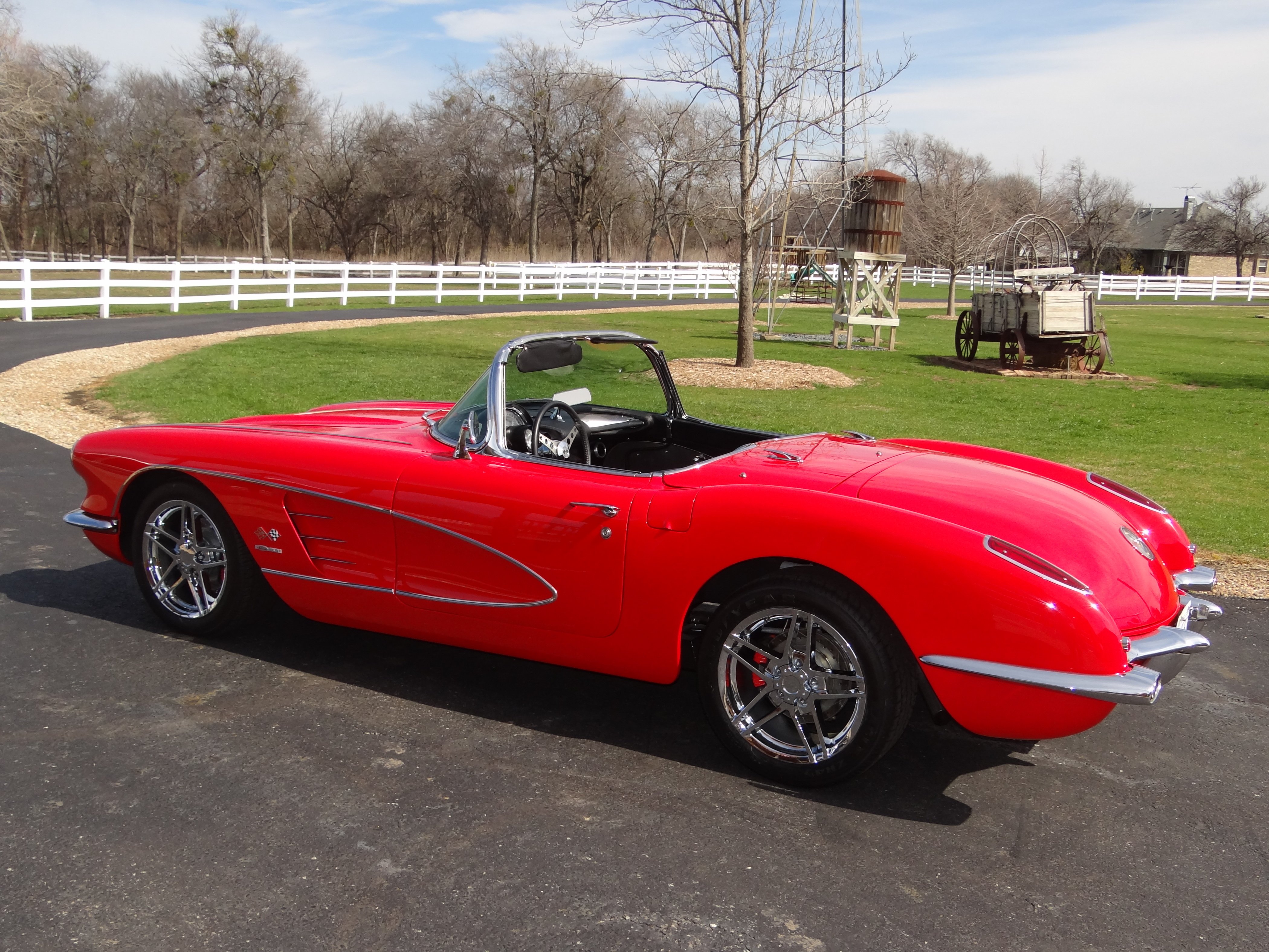 1959, Chevrolet, Corvette, Streetrod, Street, Rod, Hot, Muscle, Red ...