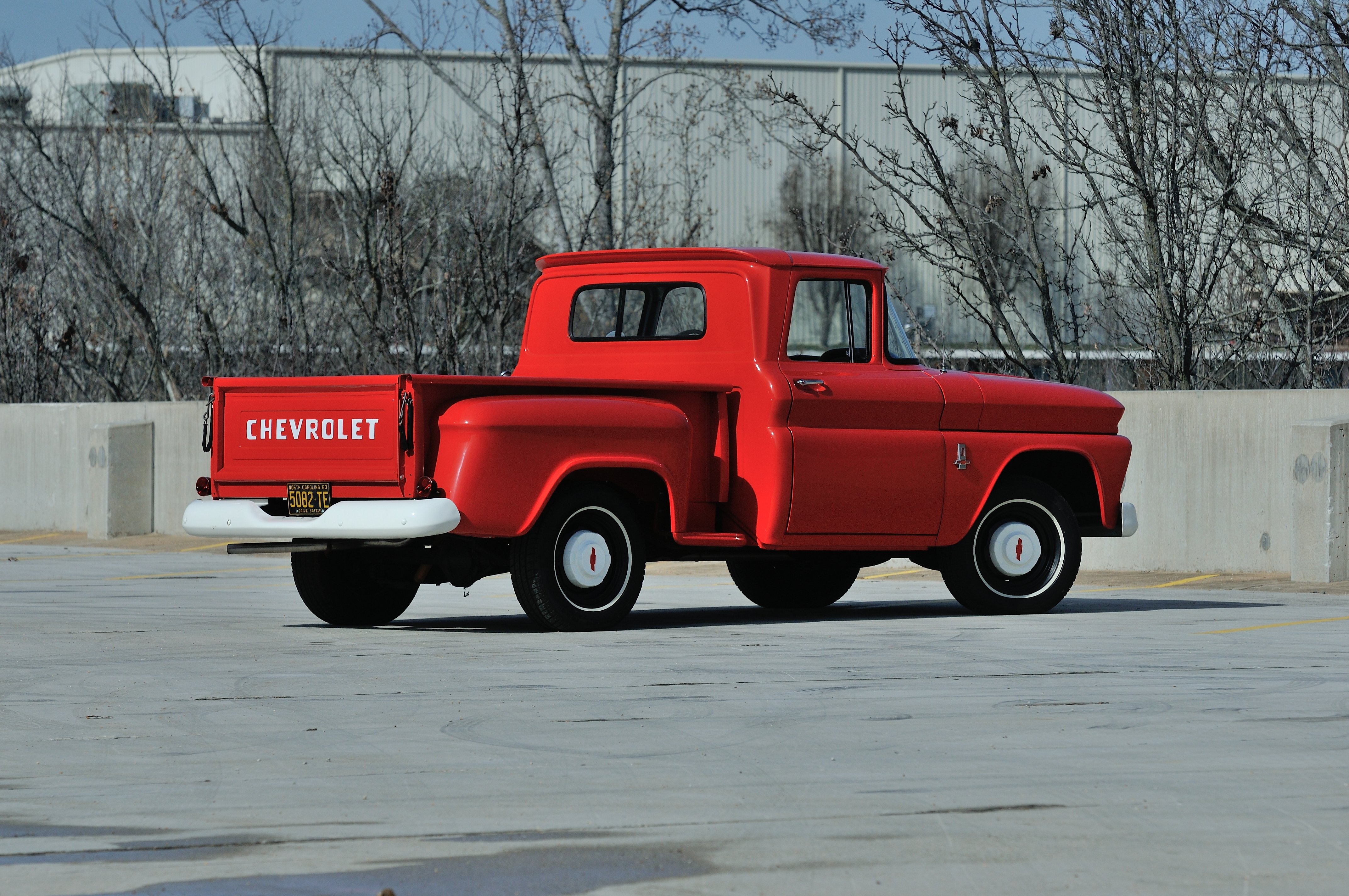 1963, Chevrolet, Pickupc 10, Stepside, Classic, Old, Original, Red, Usa ...