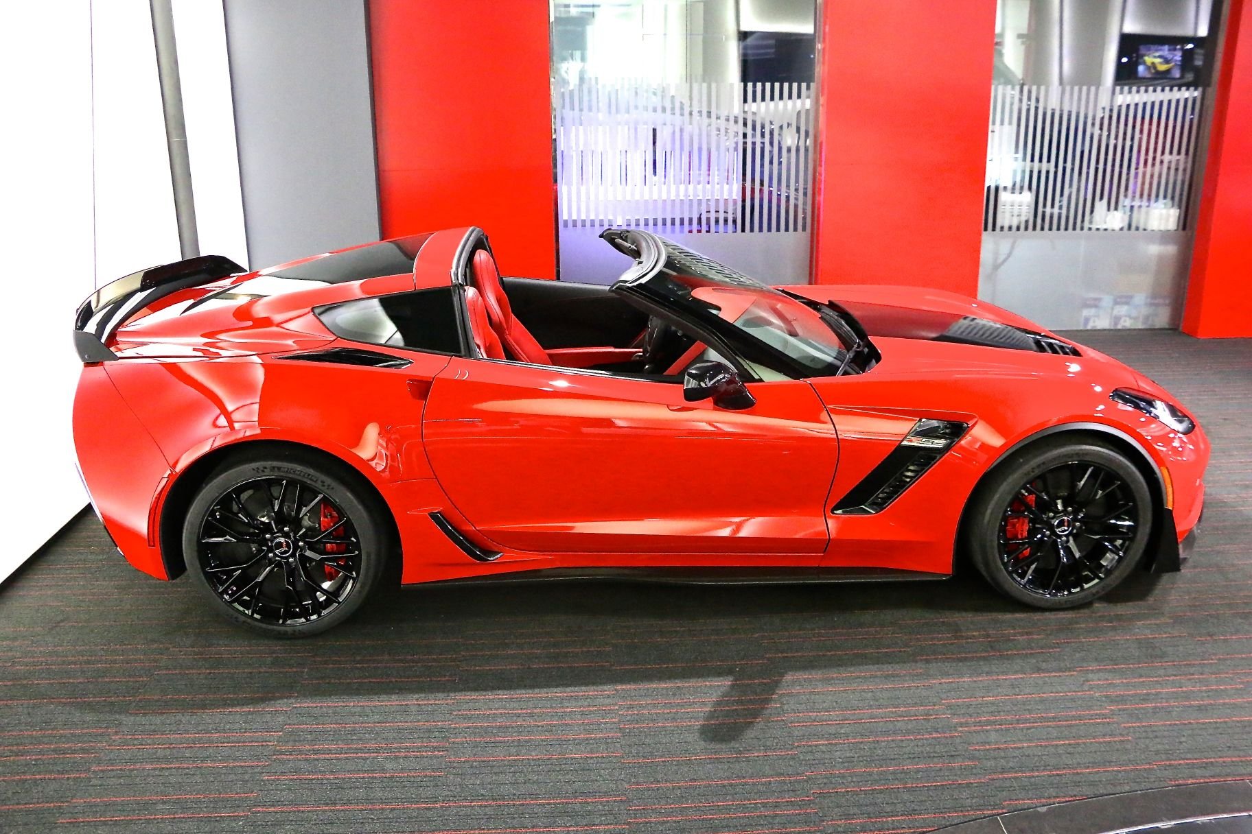 chevrolet, Chevy, Corvette c7, Z06, Coupe, Cars, 2015, Red Wallpapers ...