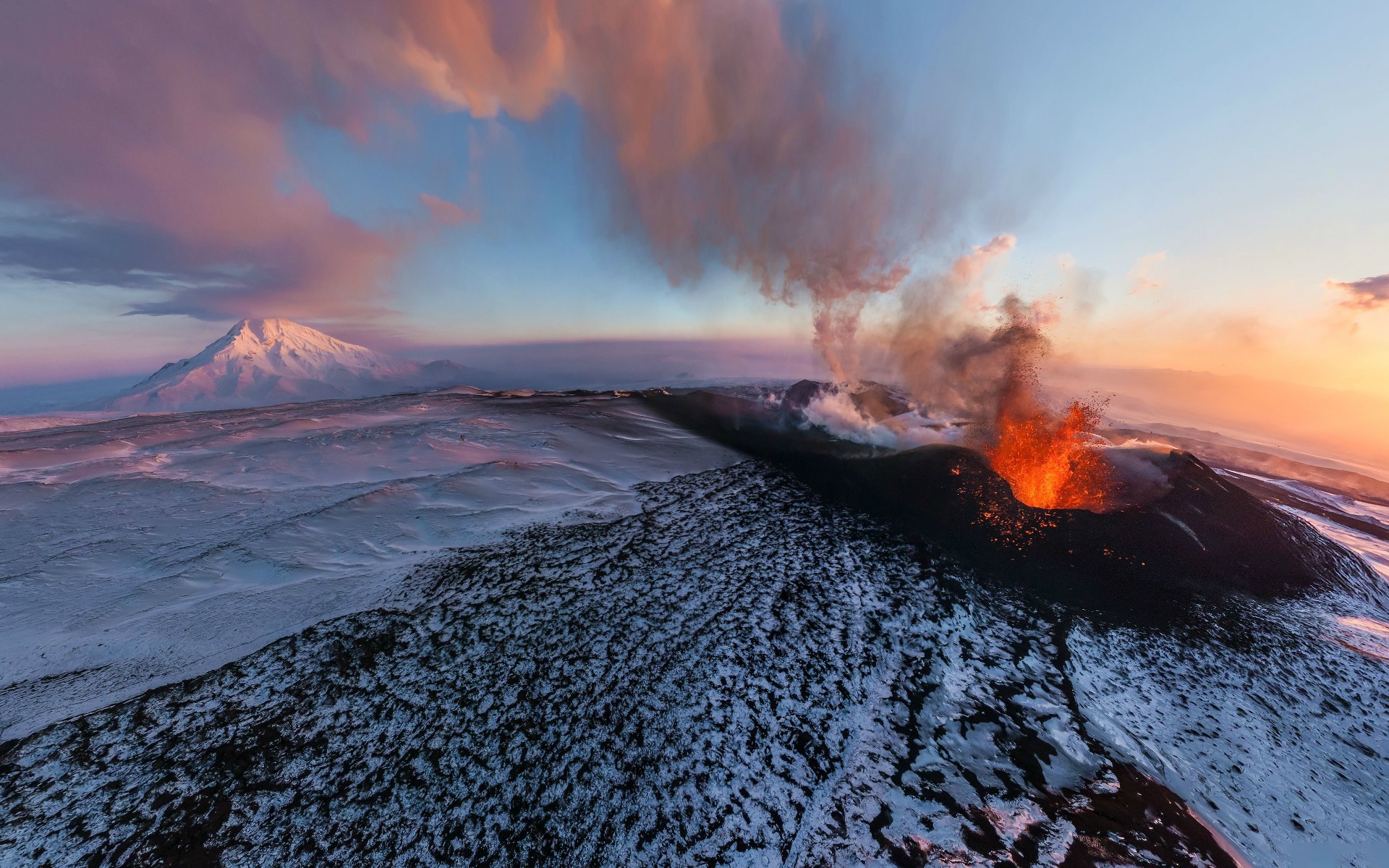 volcano, Eruption, Lava, Landscape, Mountain, Snow Wallpapers HD ...