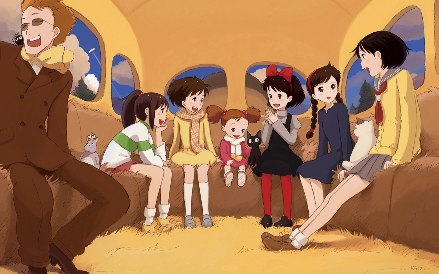 animal, Cat, Ghibli, Kiki, Kokudou, Juunigou, Kusakabe, Mei, Kusakabe ...