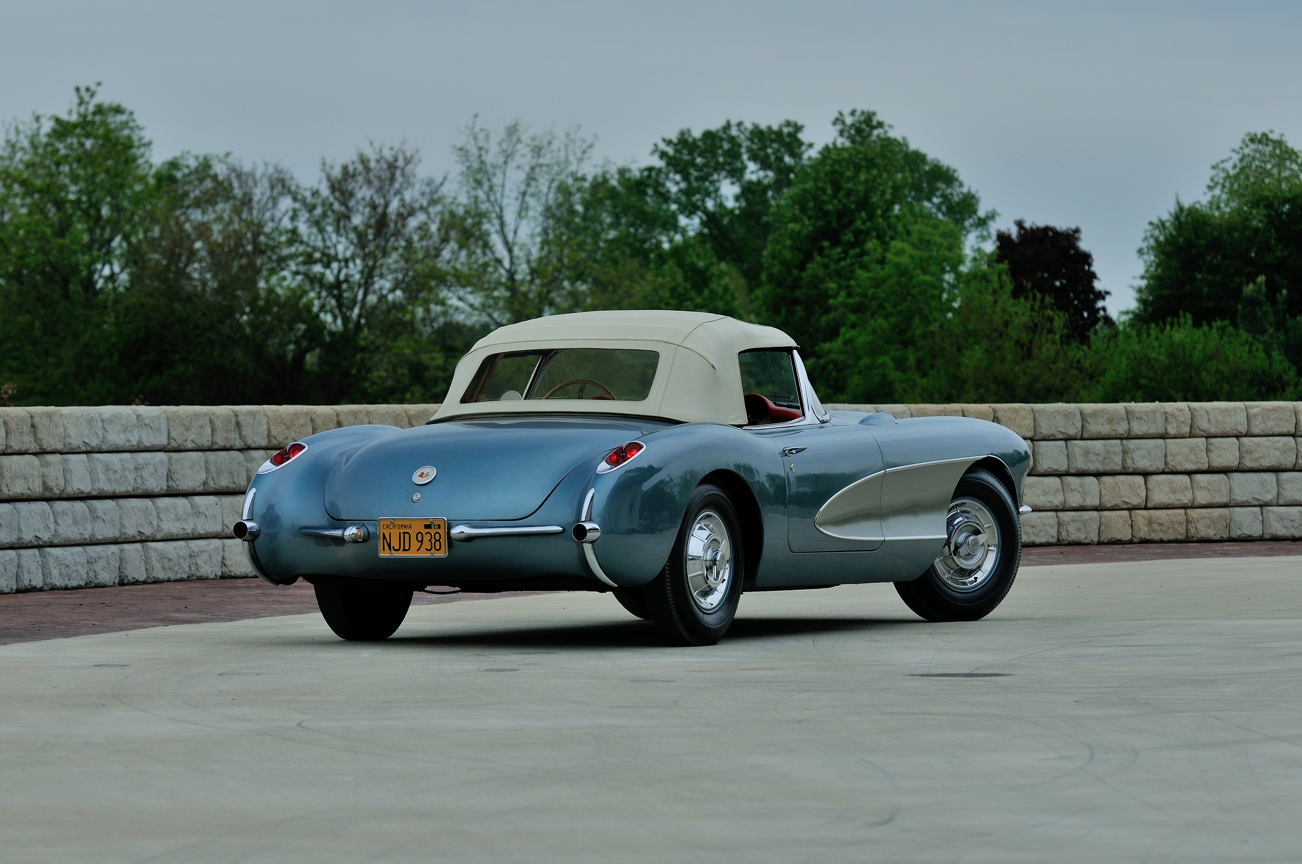 1956, Chevrolet, Corvette, Convertible, Classic, Old, Retro, Vintage ...