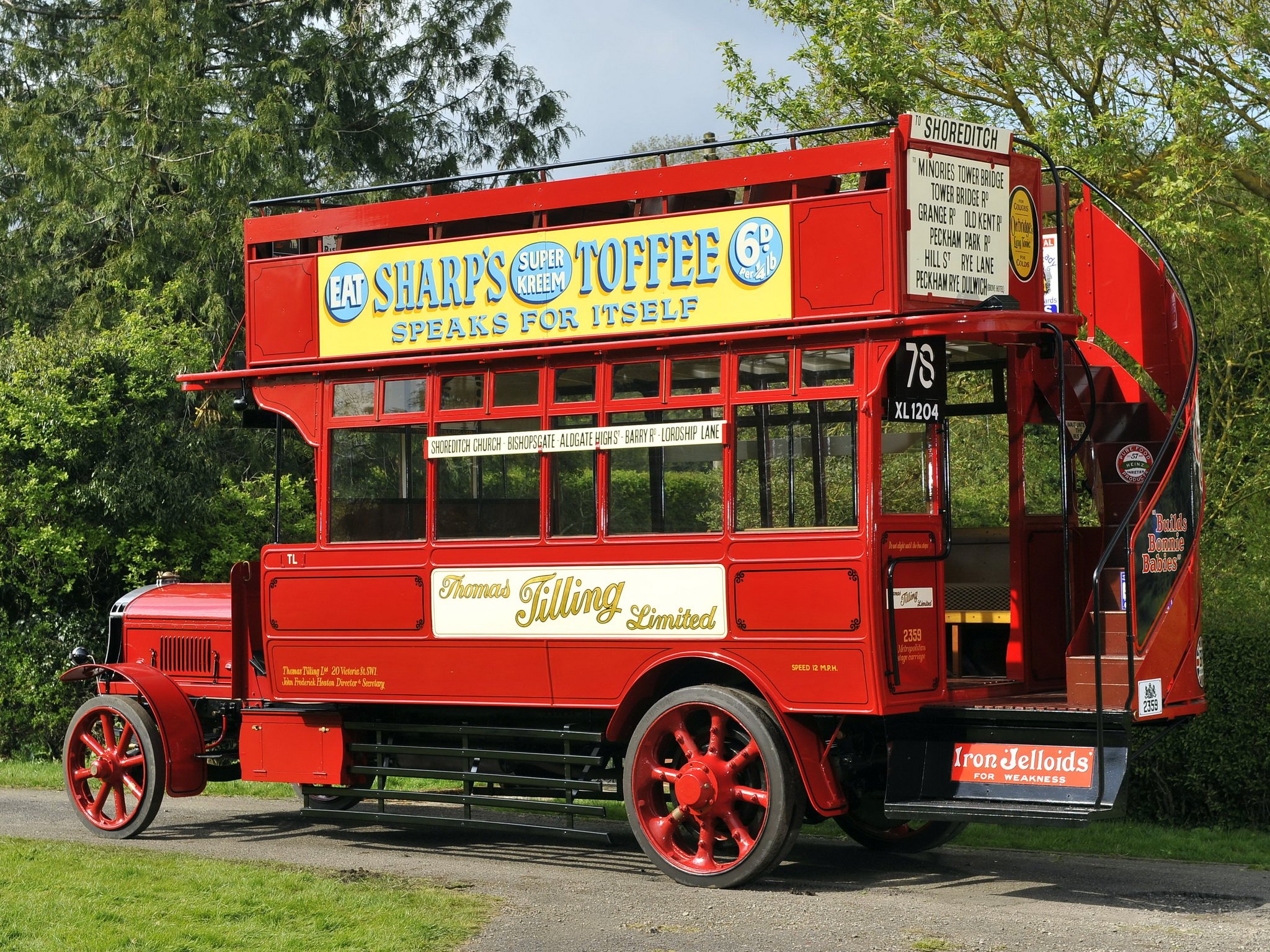 1922, Tilling, Stevens, Ts3a, Petrol, Electric, Open, Top, Double, Deck ...
