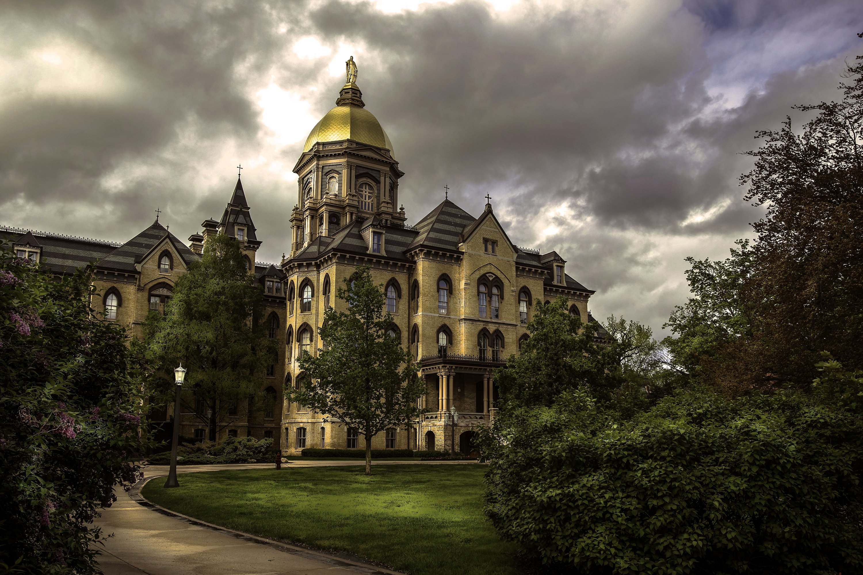 usa, Houses, Lawn, Shrubs, University, Of, Notre, Dame, South, Bend ...