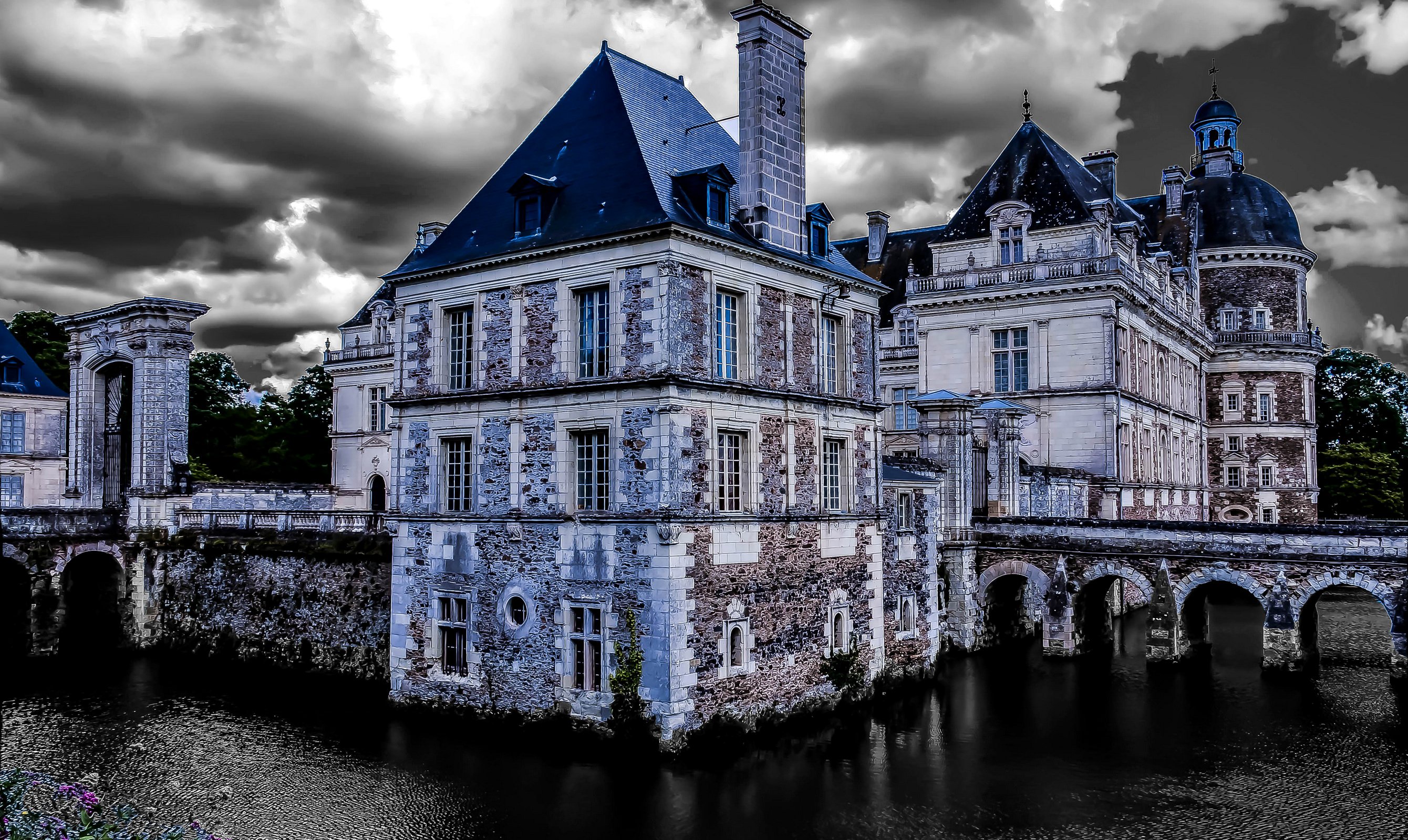 france, Castles, Hdr, Clouds, Chateau, De, Serrant, Cities Wallpapers ...