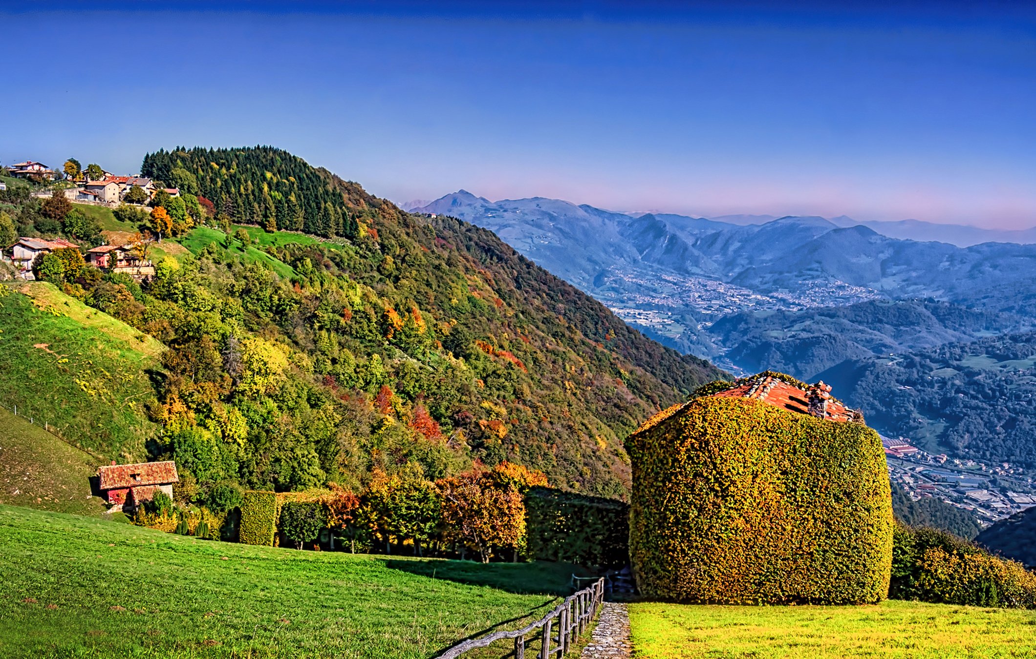 italy, Scenery, Mountains, Forests, Autumn, Grass, Aviatico, Lombardy ...