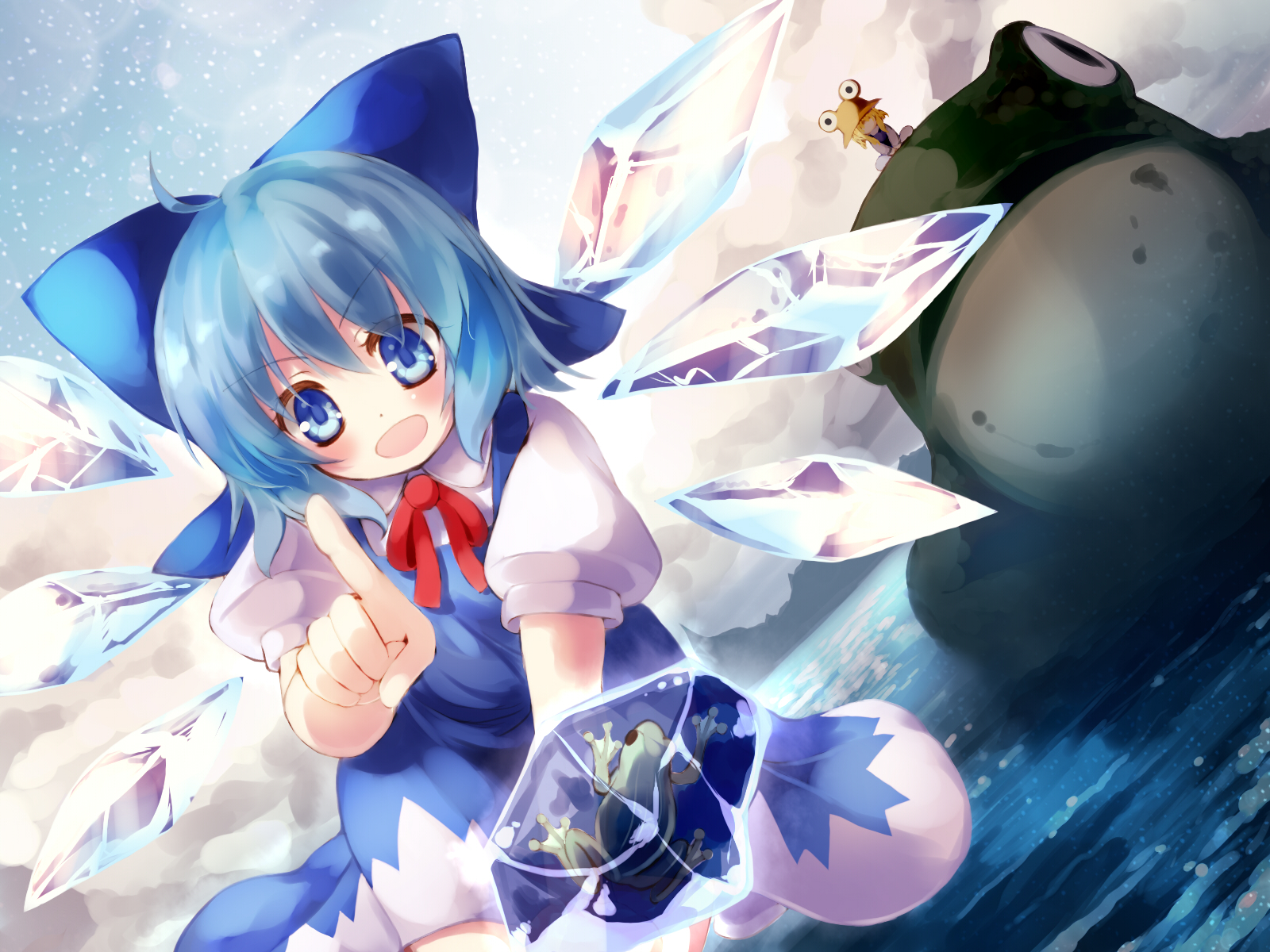 touhou, Girls, Animal, Blonde, Hair, Blue, Eyes, Blue, Hair, Bow, Cirno ...