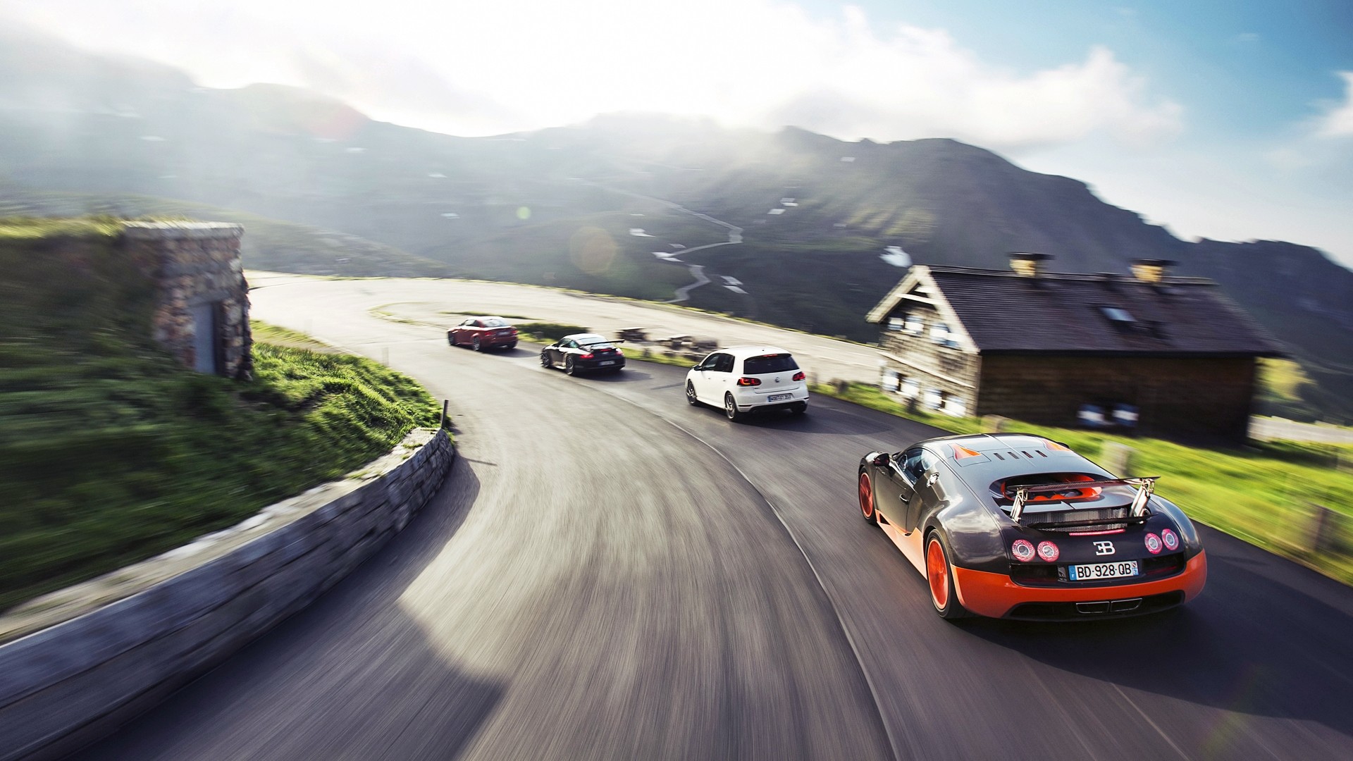 mountains, Bmw, Porsche, Cars, Top, Gear, Bugatti, Sunlight, Roads ...