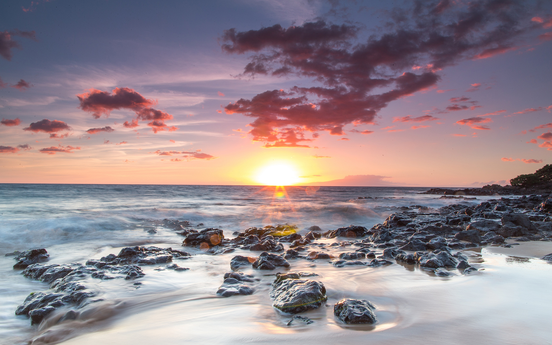 sunset, Rocks, Stones, Ocean, Shore, Beach Wallpapers HD / Desktop and ...