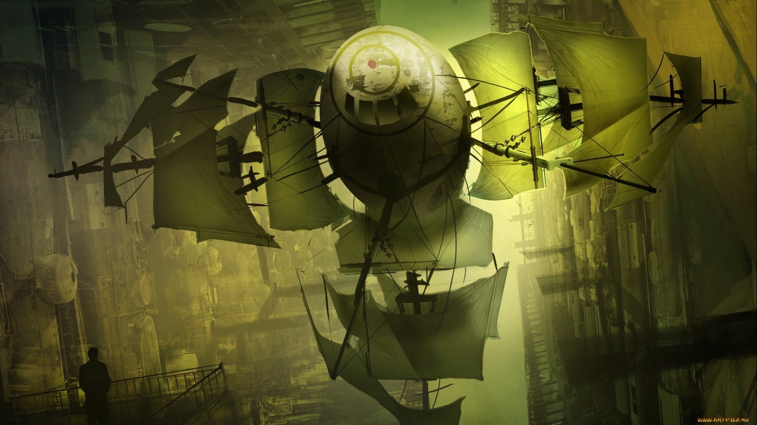 fantasy, Art, Artwork, Airplane, Aircraft, Blimp, Steampunk, Ship ...